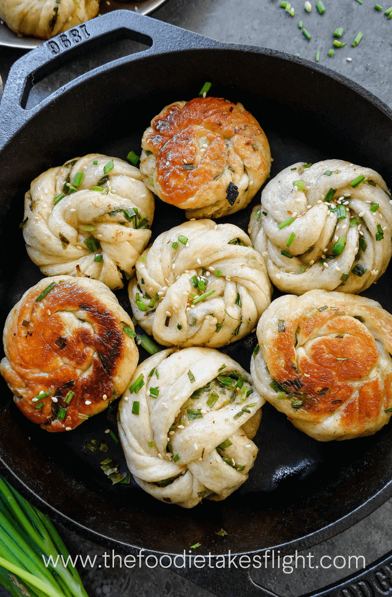 Pan-Fried Scallion and Toasted Sesame Buns or Hua Juan (花卷) - The ...
