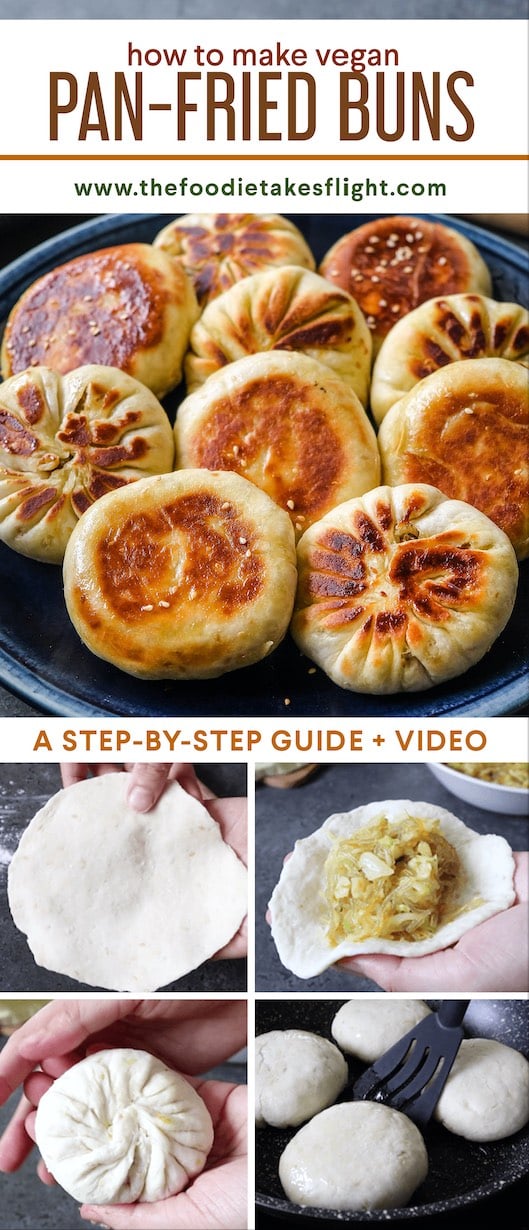 Pan-Fried Cabbage and Noodle Buns - The Foodie Takes Flight