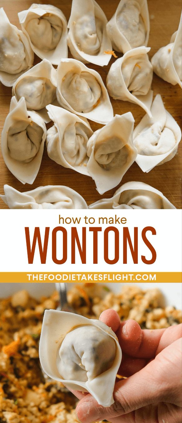 Vegan Wontons in Chili Broth - The Foodie Takes Flight