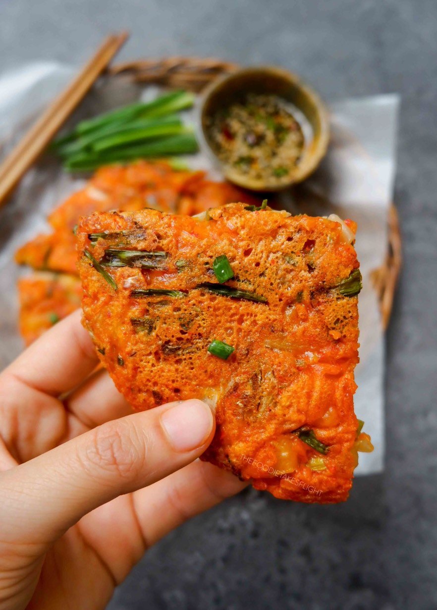 Korean Kimchi Pancakes 김치전 (Kimchi-Jeon) - The Foodie Takes Flight