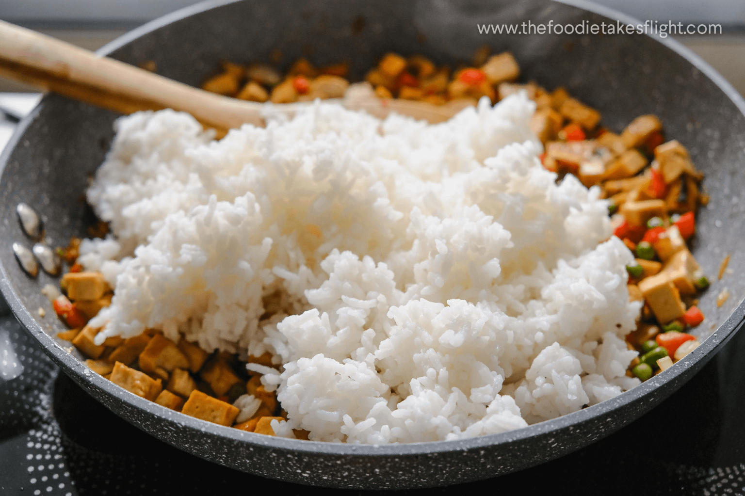 Ginger, Scallion, and Teriyaki Fried Rice - The Foodie Takes Flight