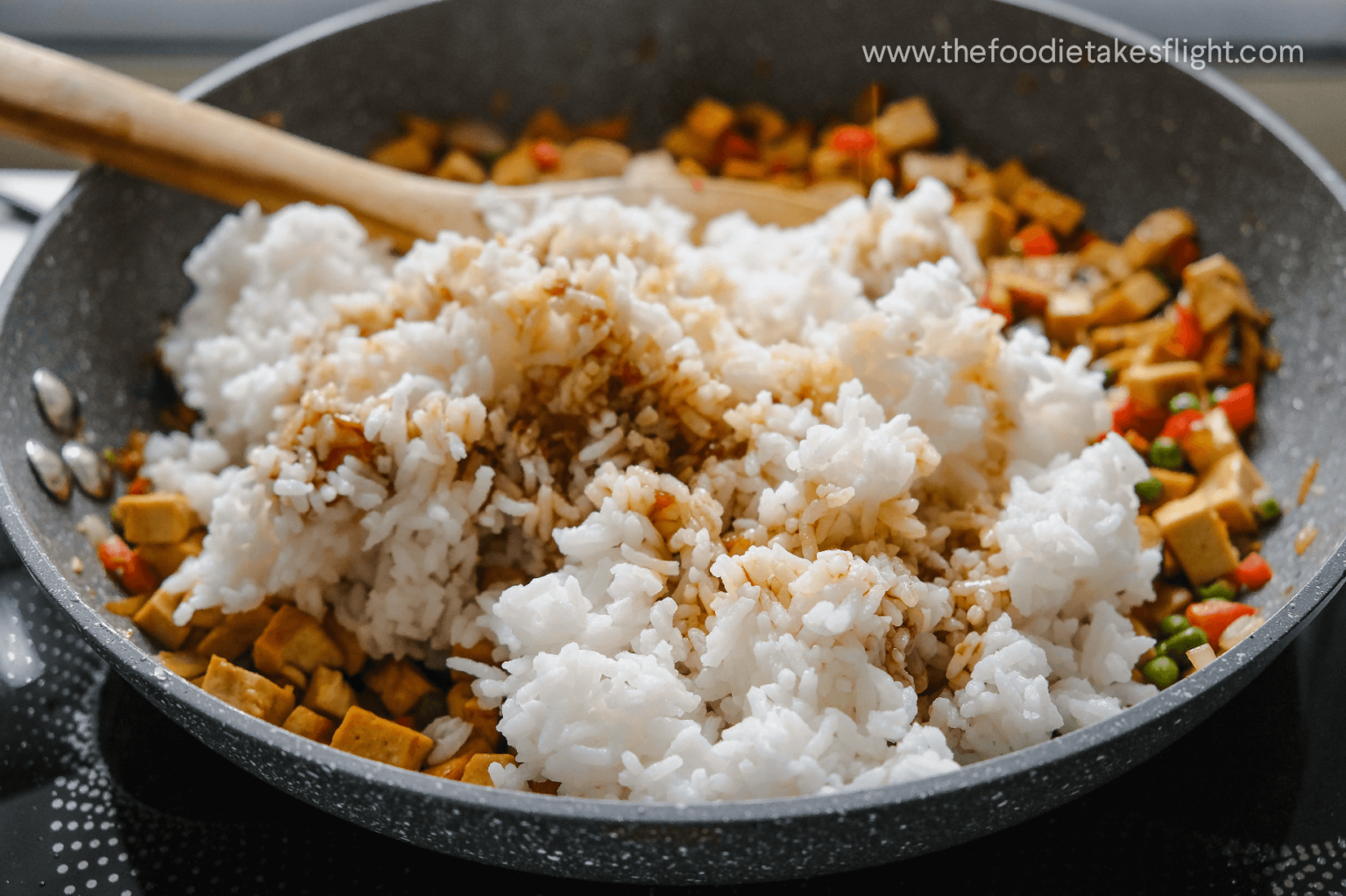 Ginger, Scallion, and Teriyaki Fried Rice - The Foodie Takes Flight