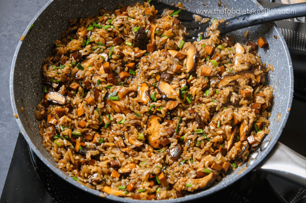 Chinese Savoury Sticky Rice - The Foodie Takes Flight