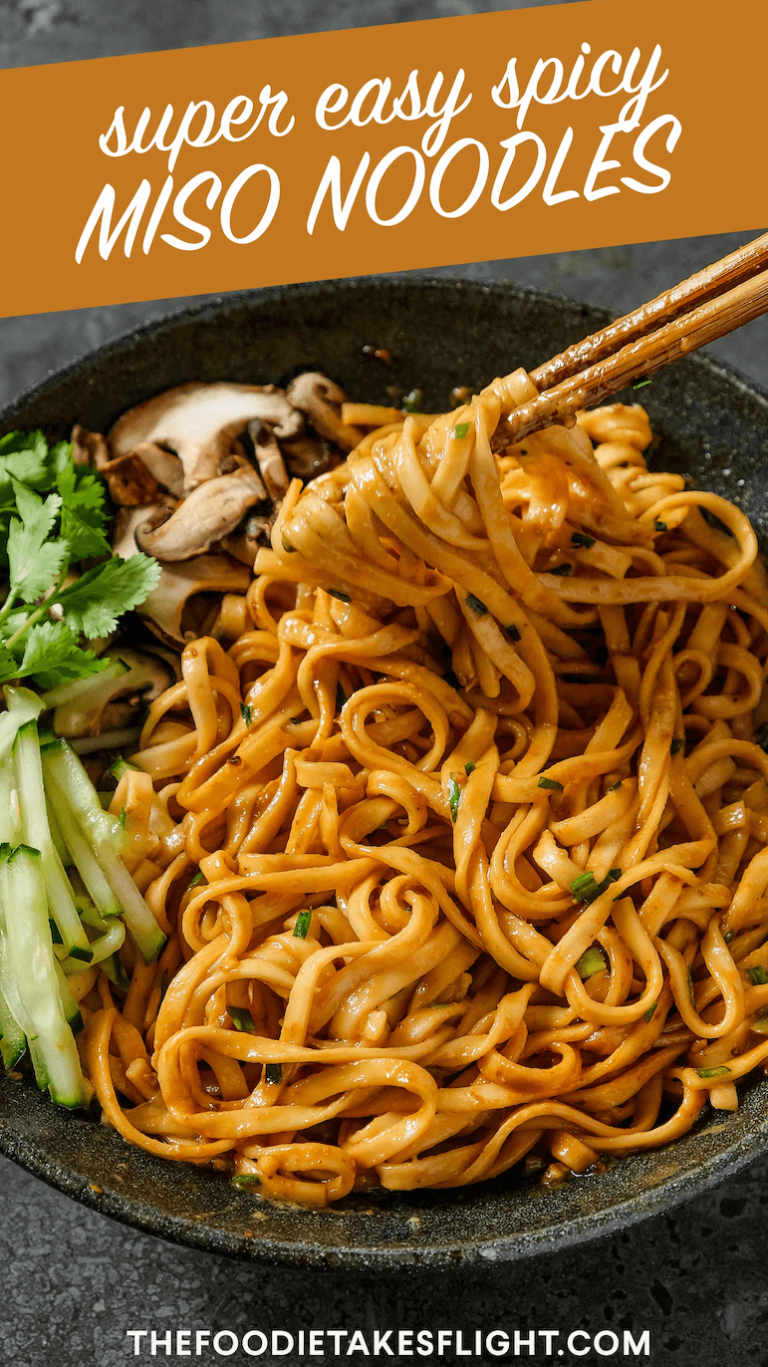 Easy Spicy Miso Noodles - The Foodie Takes Flight
