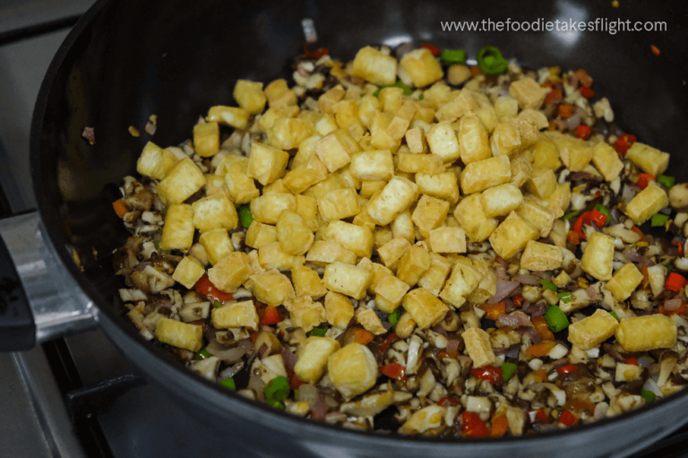 Filipino Crispy Tofu Sisig (Vegan) - The Foodie Takes Flight
