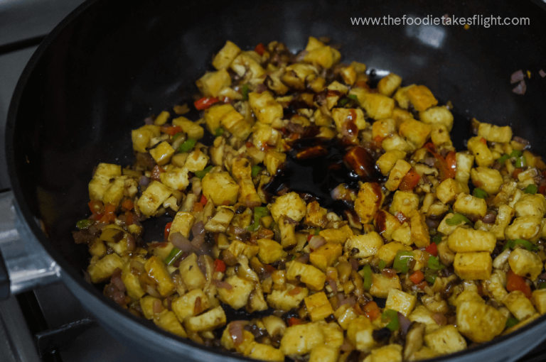 Filipino Crispy Tofu Sisig (Vegan) - The Foodie Takes Flight