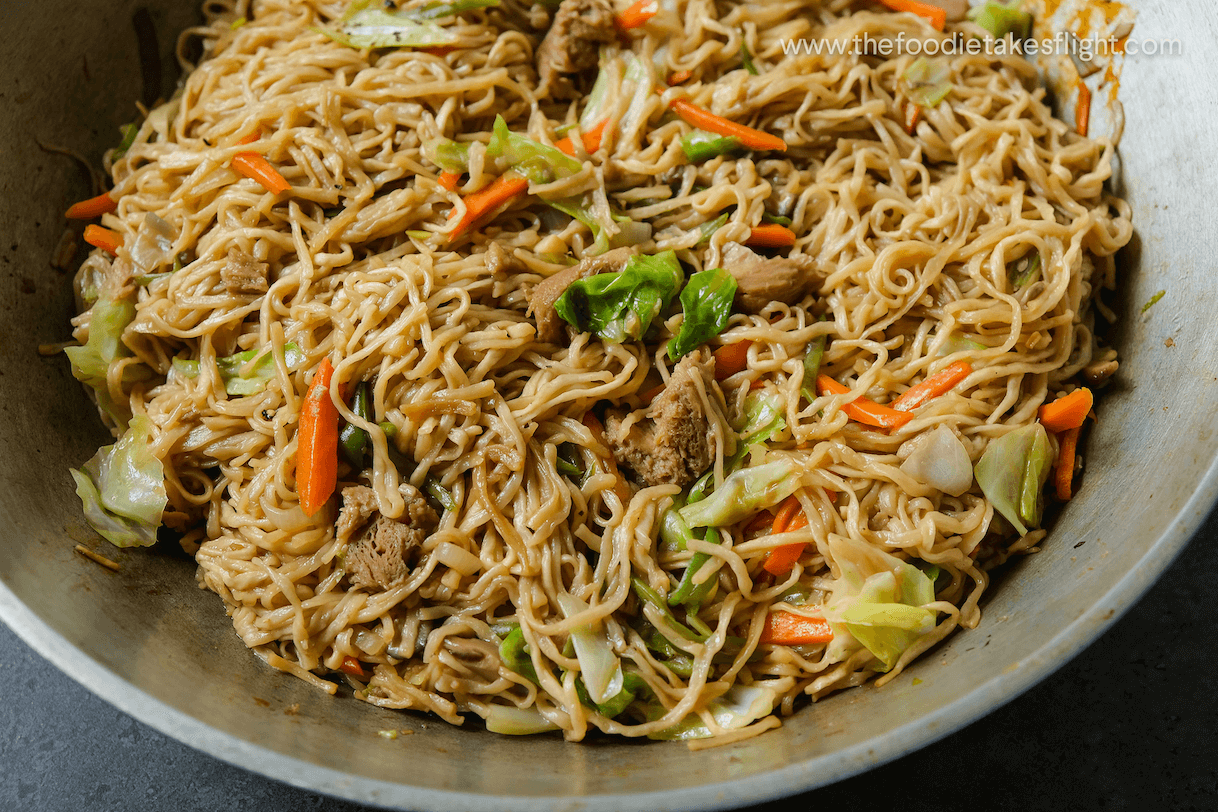 Pancit Canton (Filipino Stir-Fried Noodles) - The Foodie Takes Flight