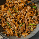 Stir-Fried Vegan ’Beef’ Ho Fun Noodles (Chow Fun) - The Foodie Takes Flight