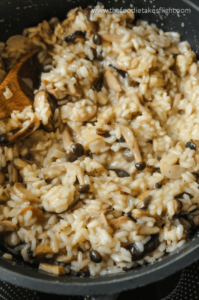 Creamy Vegan Miso Mushroom Risotto - The Foodie Takes Flight