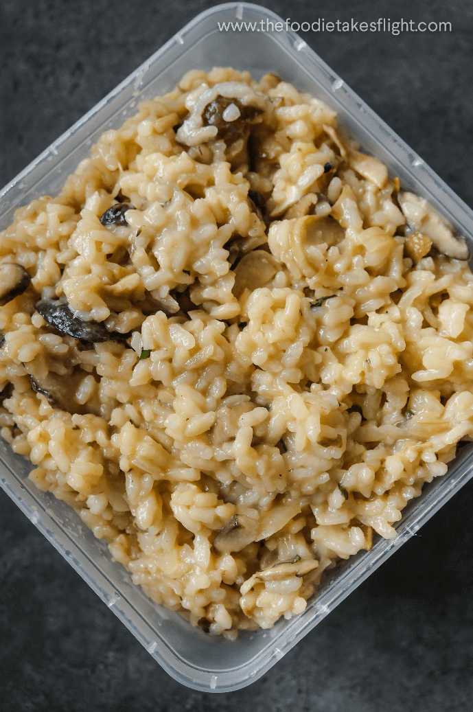 Creamy Vegan Miso Mushroom Risotto - The Foodie Takes Flight