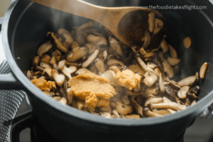 Creamy Vegan Miso Mushroom Risotto - The Foodie Takes Flight