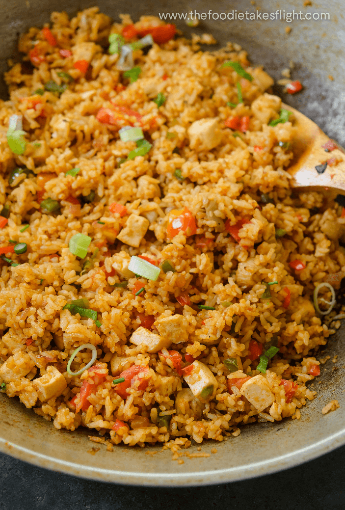 Vegan Tom Yum Fried Rice - The Foodie Takes Flight