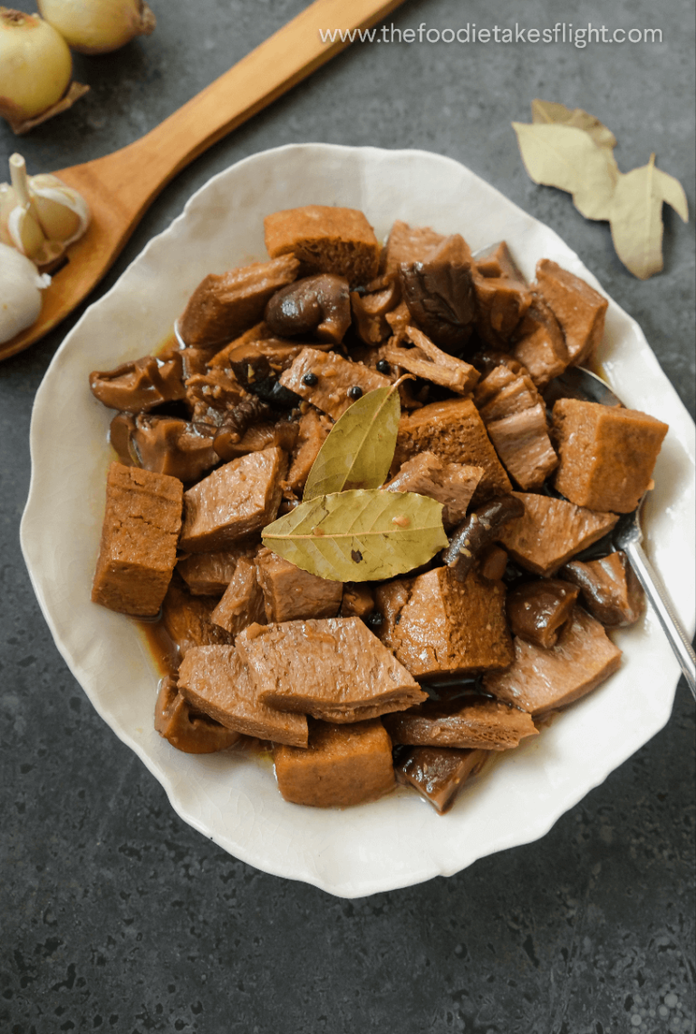 Tofu Adobo (Filipino Adobong Tokwa) - The Foodie Takes Flight