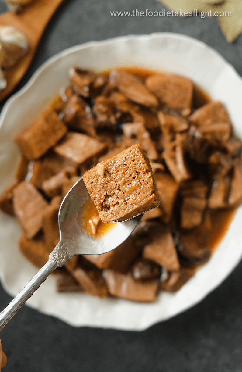 Vegan Filipino Adobo (Adobong Tokwa at Kabute) - The Foodie Takes Flight
