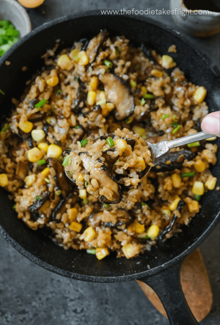Sizzling Mushroom Pepper Rice - The Foodie Takes Flight