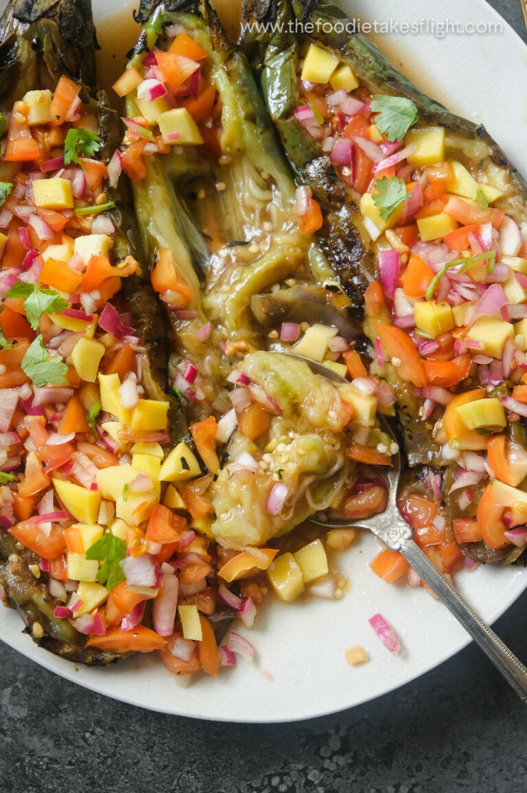 Ensaladang Talong (Filipino Roasted Eggplant Salad) - The Foodie Takes ...