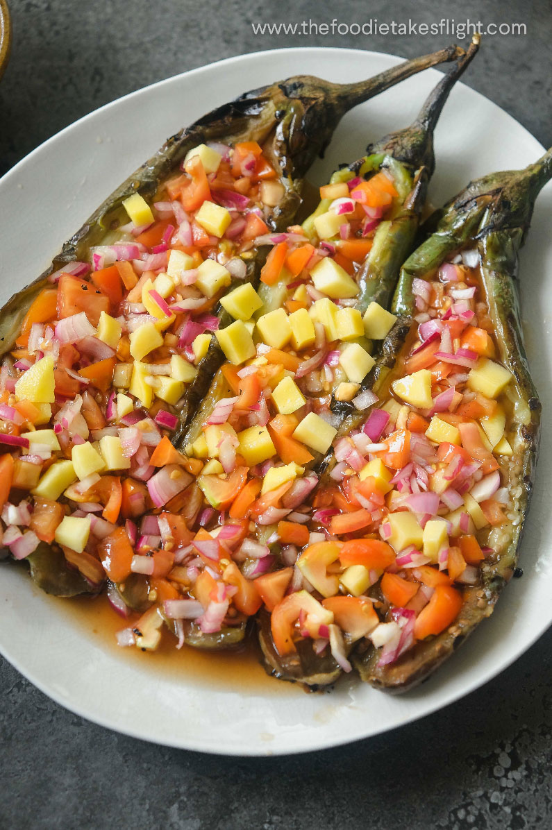 Ensaladang Talong (Filipino Roasted Eggplant Salad) - The Foodie Takes ...