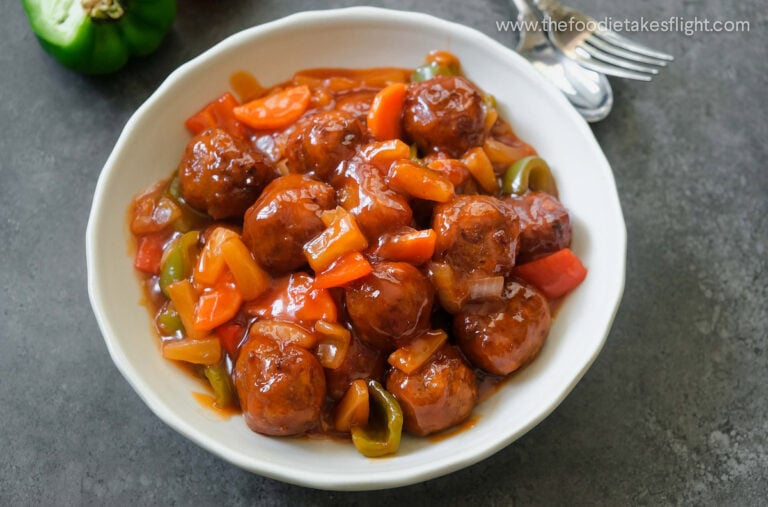 Vegan Bola-Bola (Filipino Meatballs) - The Foodie Takes Flight