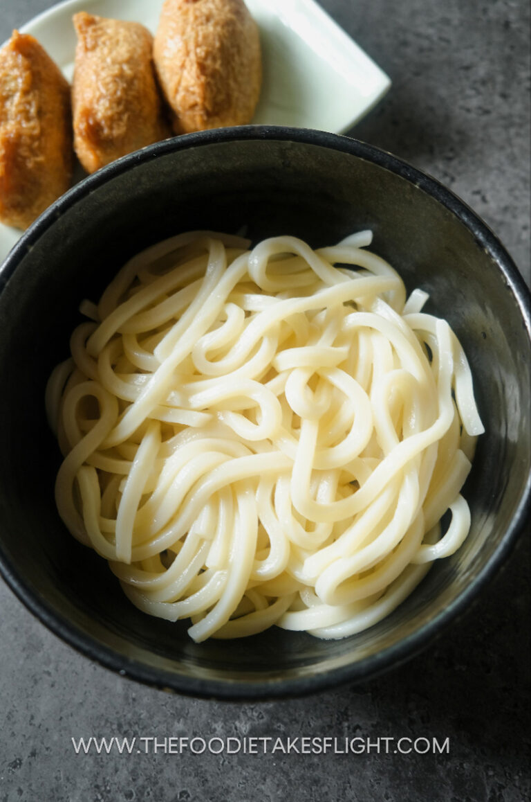 Miso Udon Noodle Soup with Teriyaki Mushrooms - The Foodie Takes Flight