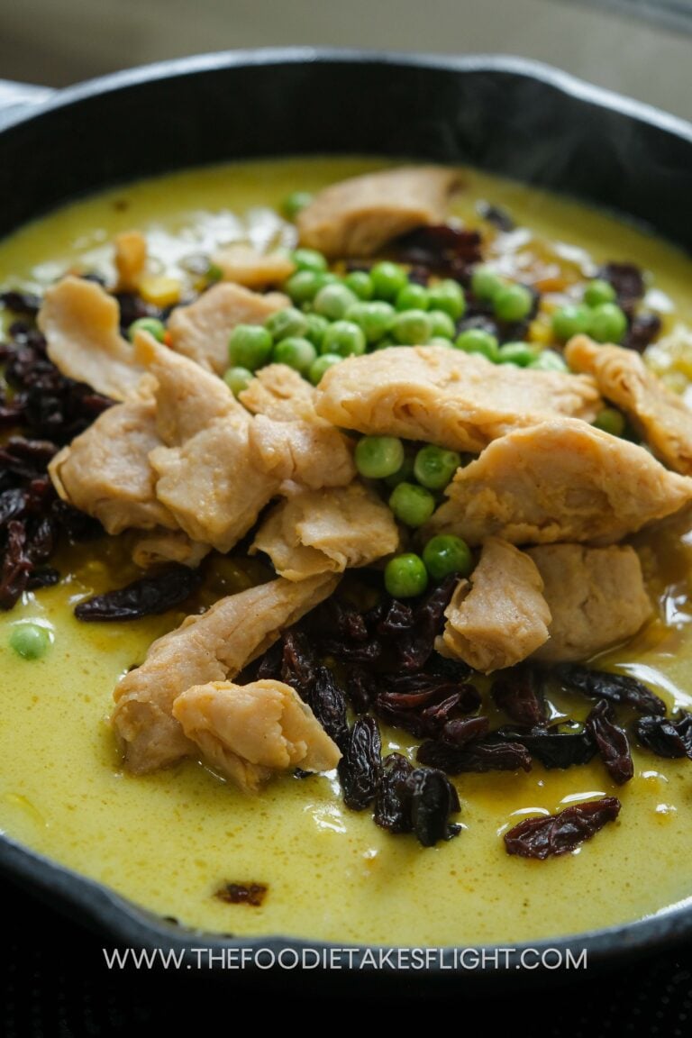 Vegan Filipino Arroz Valenciana - The Foodie Takes Flight