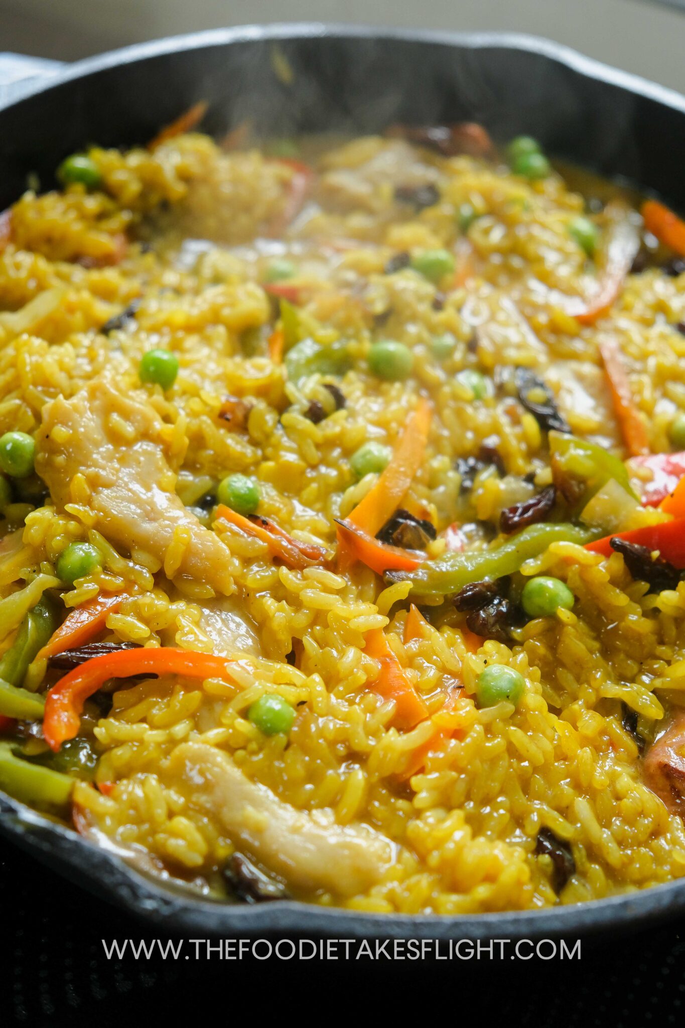 Vegan Filipino Arroz Valenciana - The Foodie Takes Flight