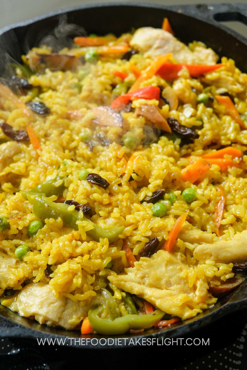 Vegan Filipino Arroz Valenciana - The Foodie Takes Flight