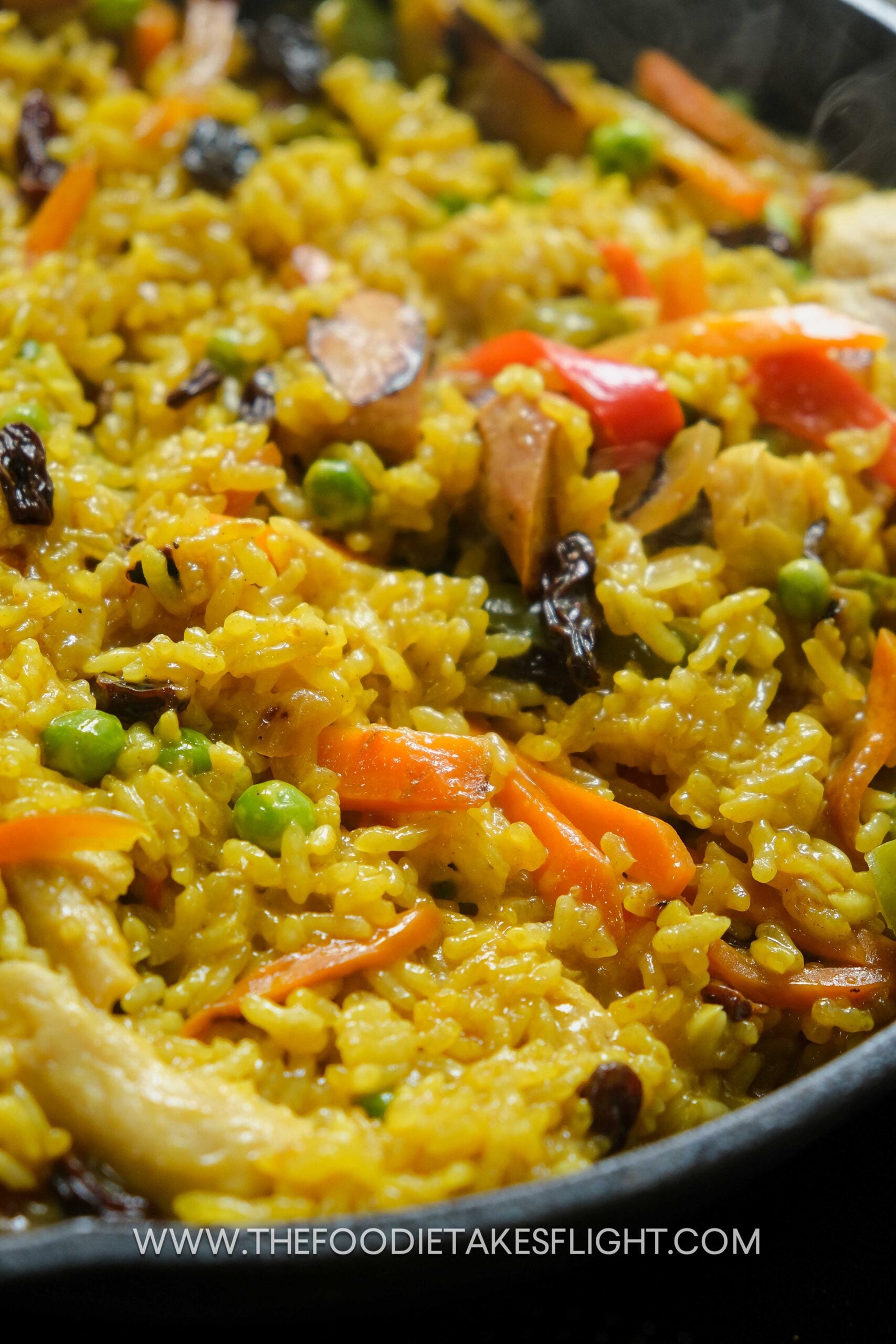 Vegan Filipino Arroz Valenciana - The Foodie Takes Flight