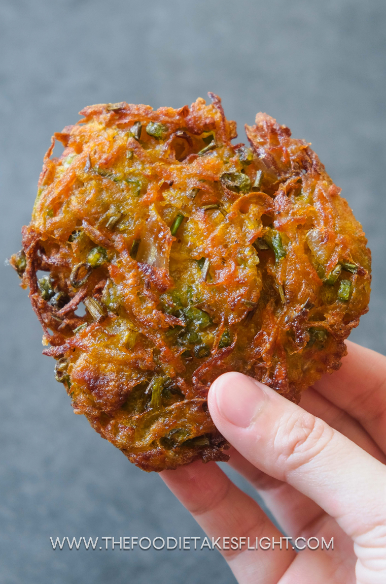 Mixed Vegetable Okoy (Filipino Fritters) - The Foodie Takes Flight