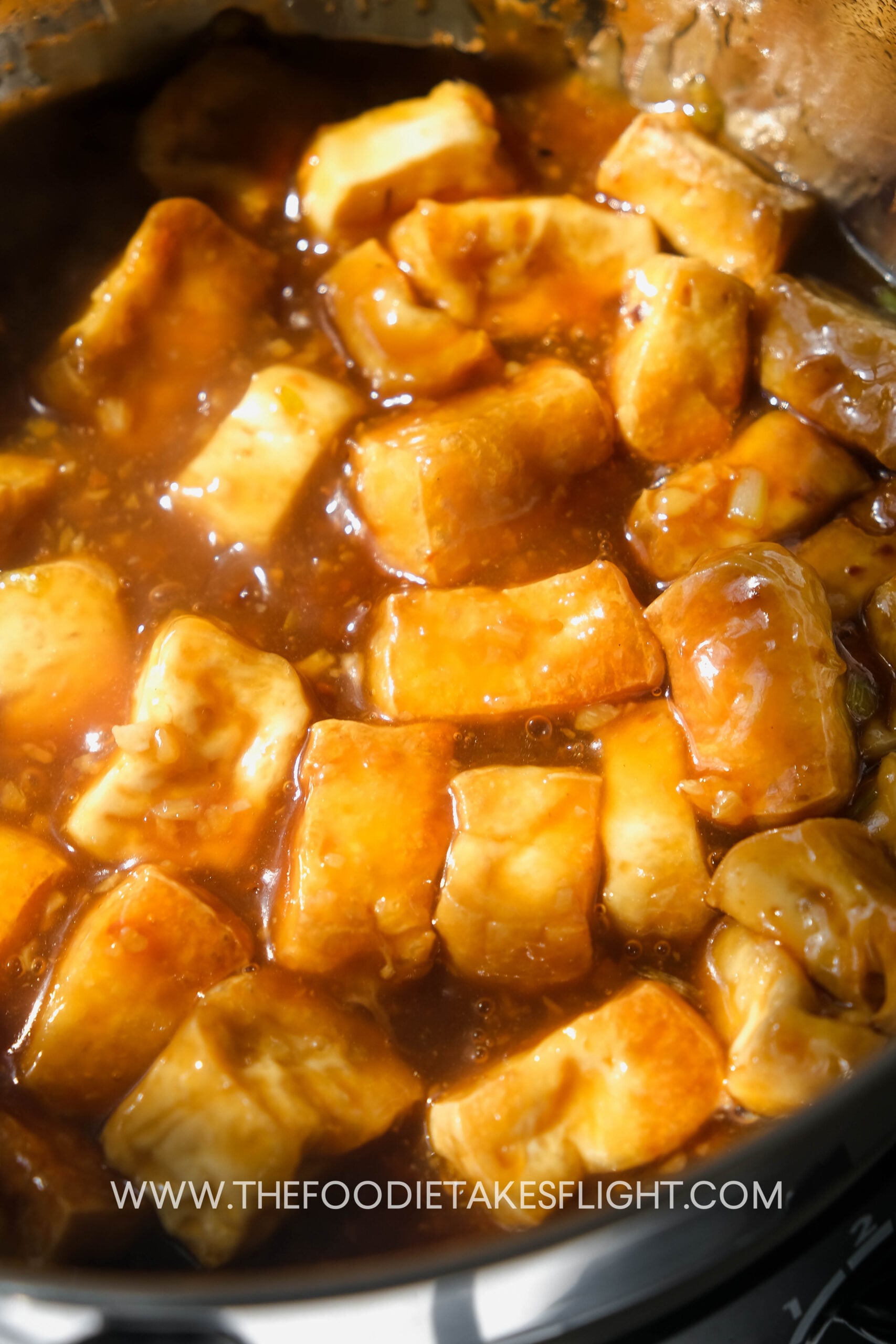 Sticky Garlic Butter Tofu (Vegan) - The Foodie Takes Flight