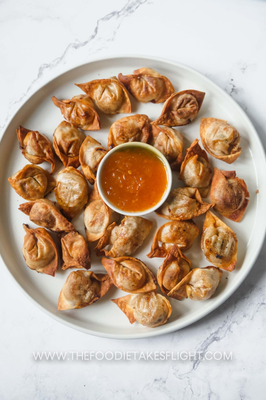 Air-Fried Wontons - The Foodie Takes Flight