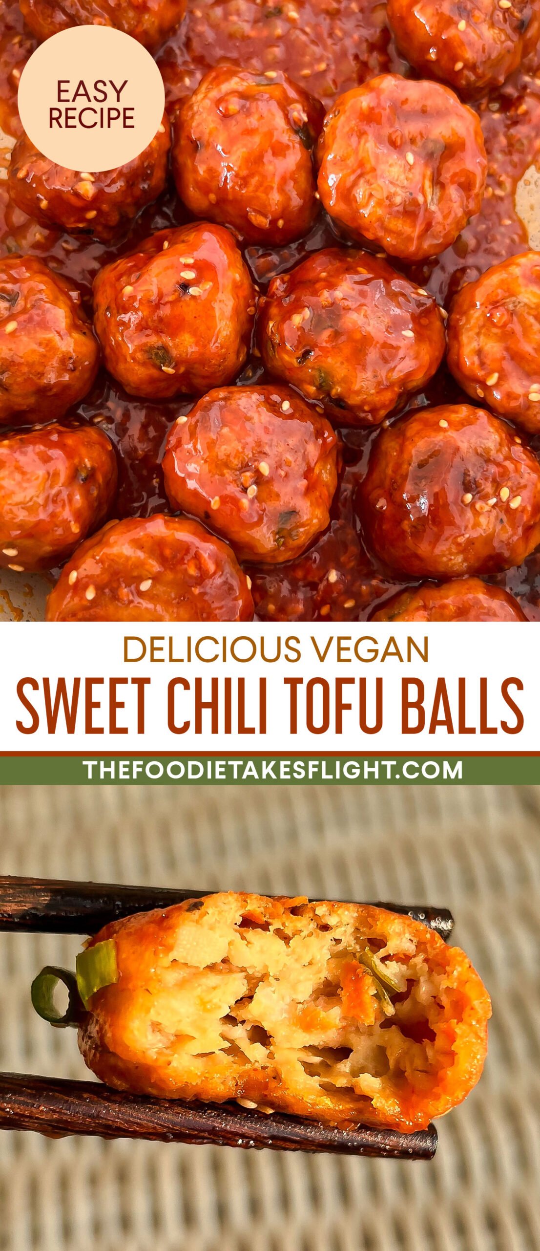 Sweet Chili Tofu Balls - The Foodie Takes Flight