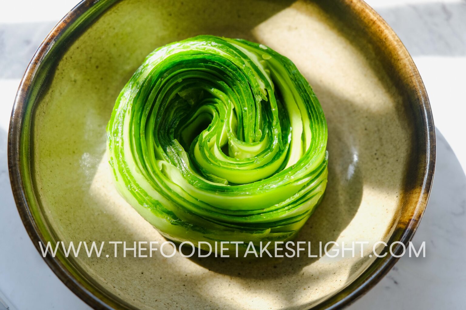 Chinese Cucumber Rose Salad - The Foodie Takes Flight