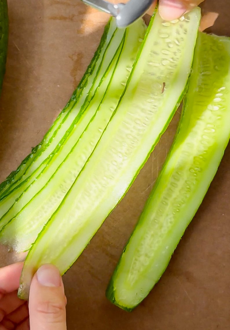Chinese Cucumber Rose Salad - The Foodie Takes Flight
