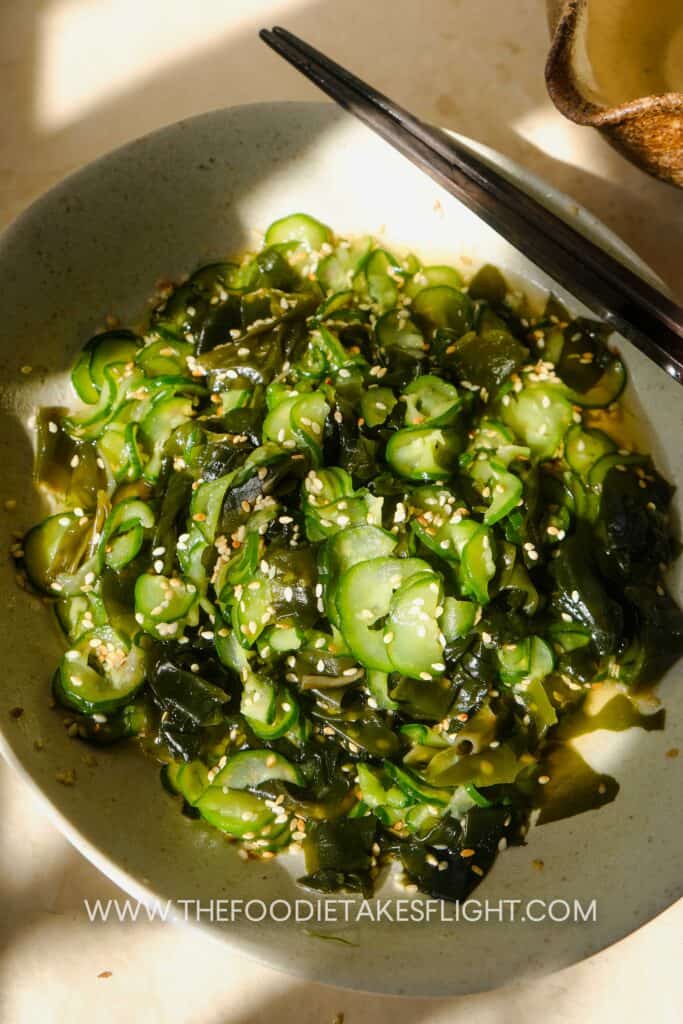 Japanese Cucumber and Seaweed Salad (Sunomono) - The Foodie Takes Flight