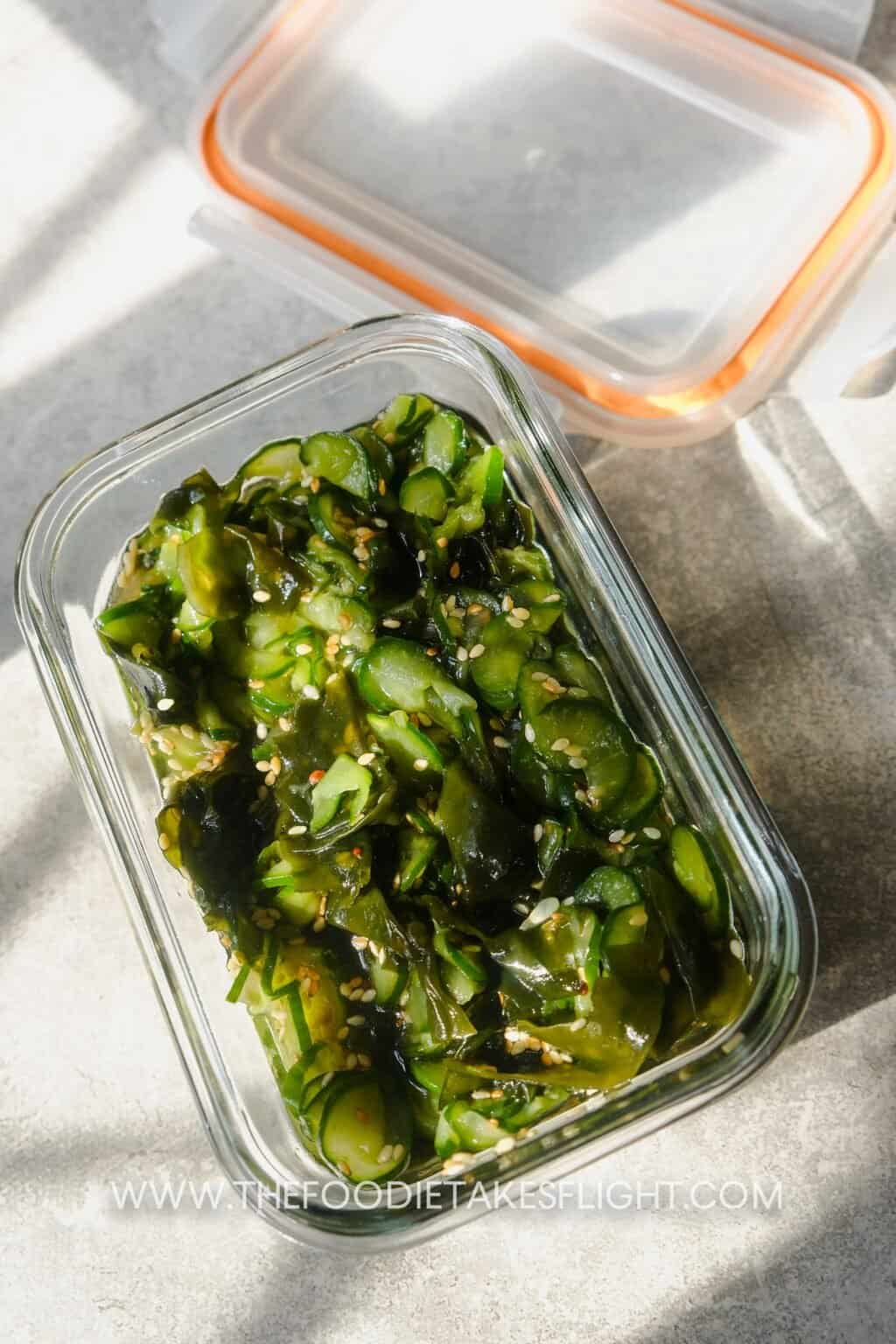 Japanese Cucumber and Seaweed Salad (Sunomono) - The Foodie Takes Flight