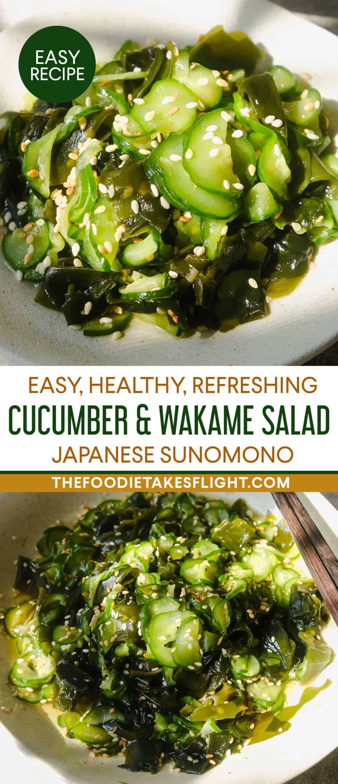 Japanese Cucumber and Seaweed Salad (Sunomono) - The Foodie Takes Flight