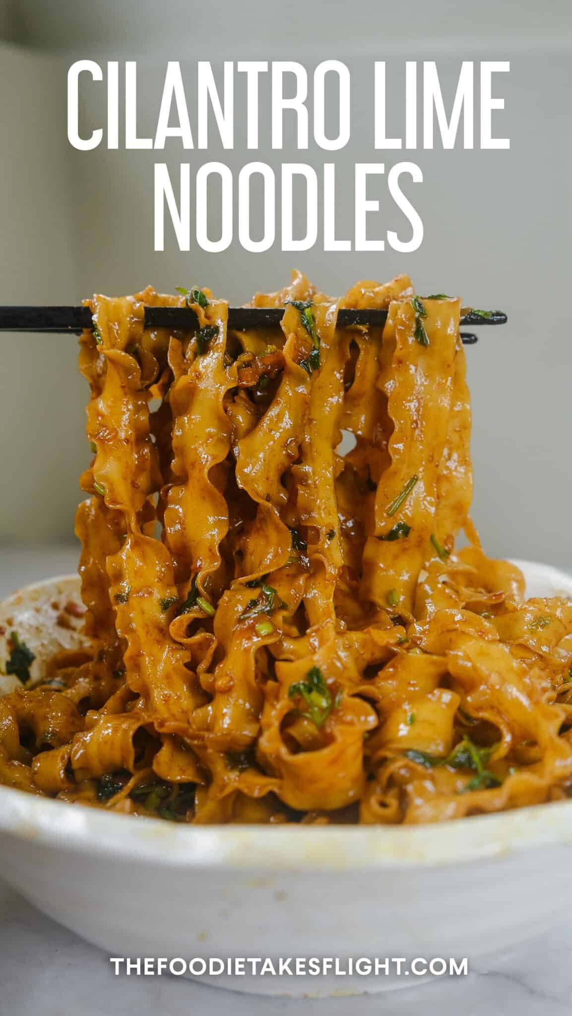 Cilantro Lime Noodles - The Foodie Takes Flight