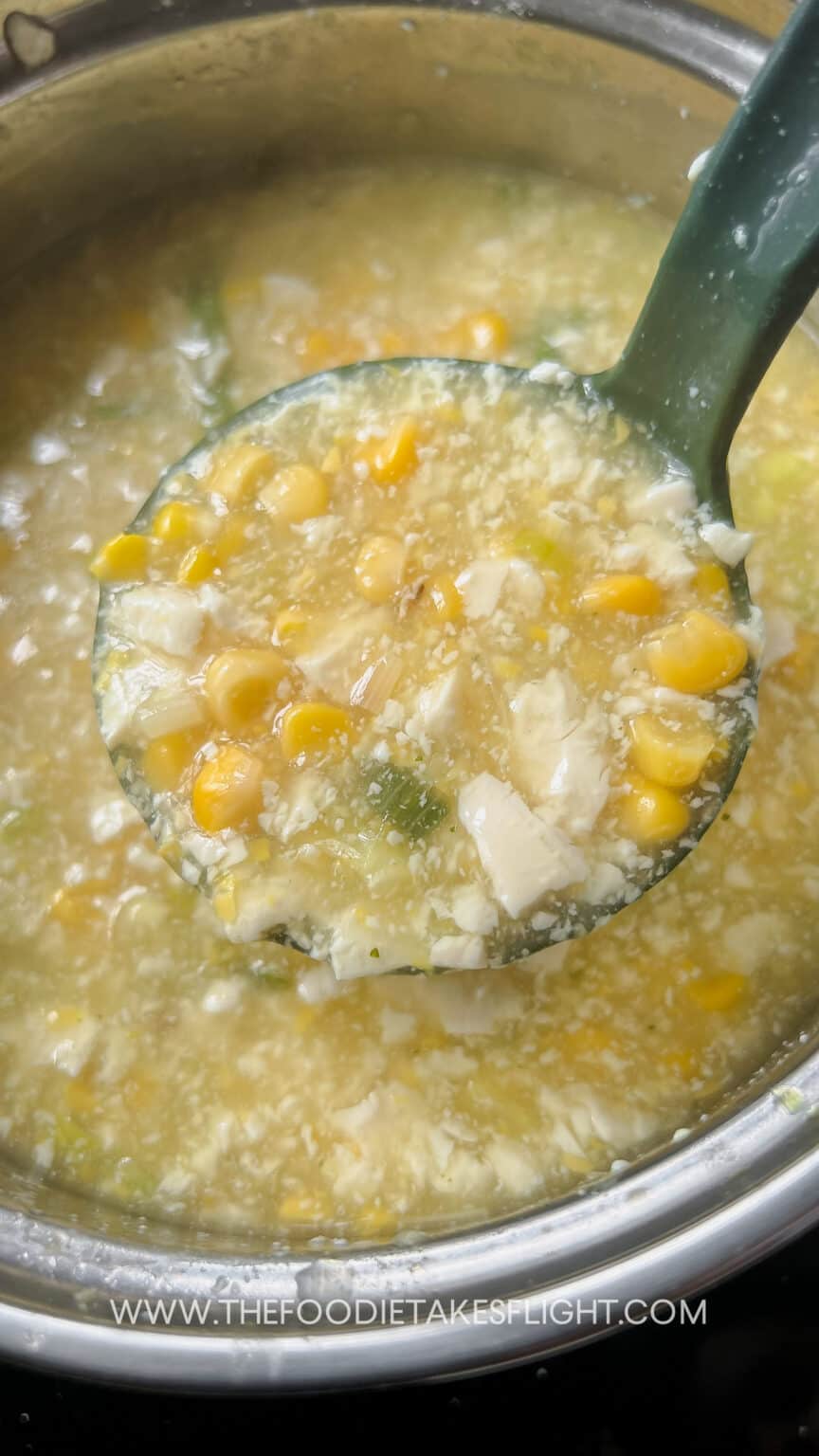 Chinese Corn Soup (Vegan) - The Foodie Takes Flight