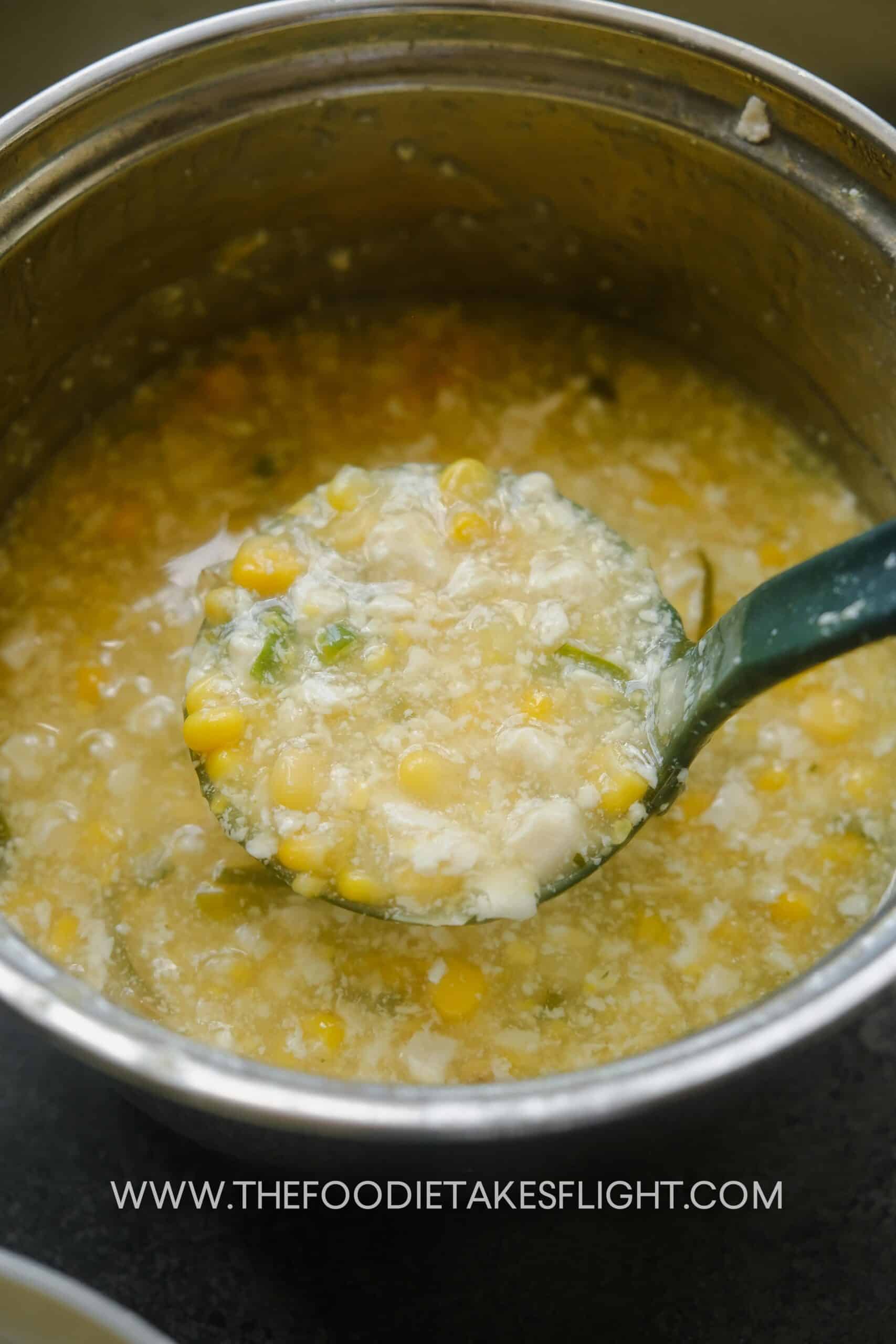 Chinese Corn Soup (Vegan) - The Foodie Takes Flight