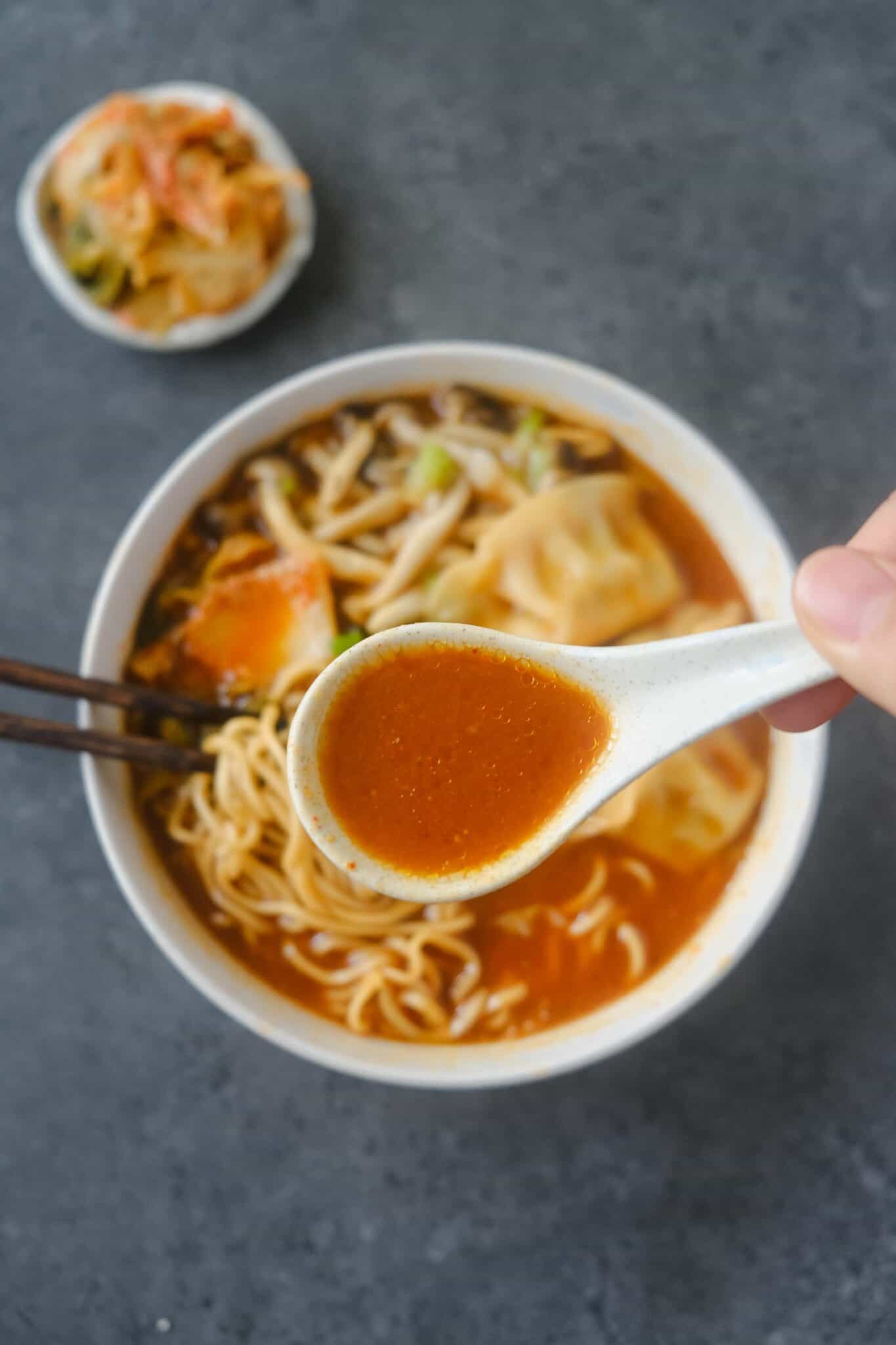 Easy Vegan Kimchi Ramen - The Foodie Takes Flight