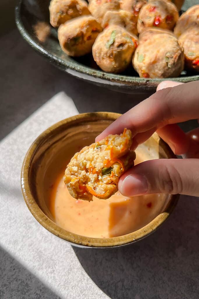Soy Garlic Tofu Balls - The Foodie Takes Flight