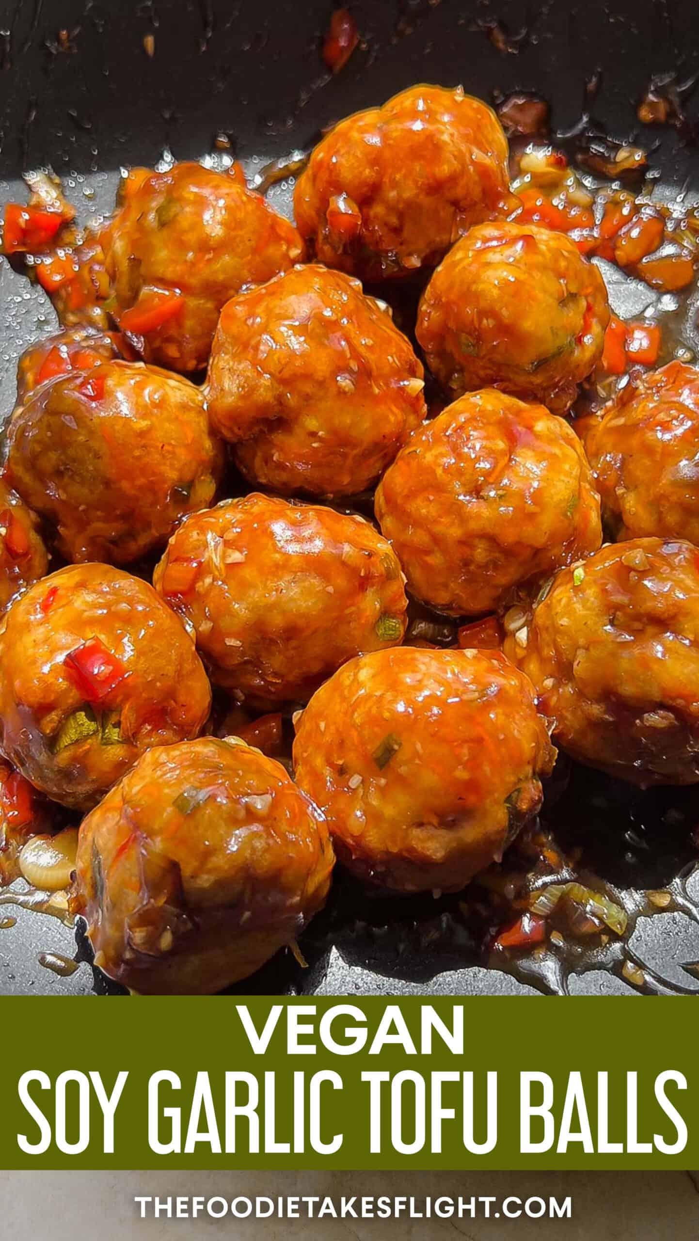 Soy Garlic Tofu Balls - The Foodie Takes Flight