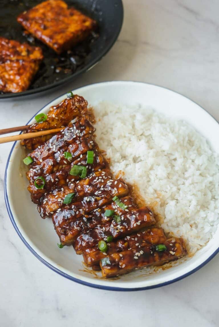 Maple Hoisin Tempeh - The Foodie Takes Flight