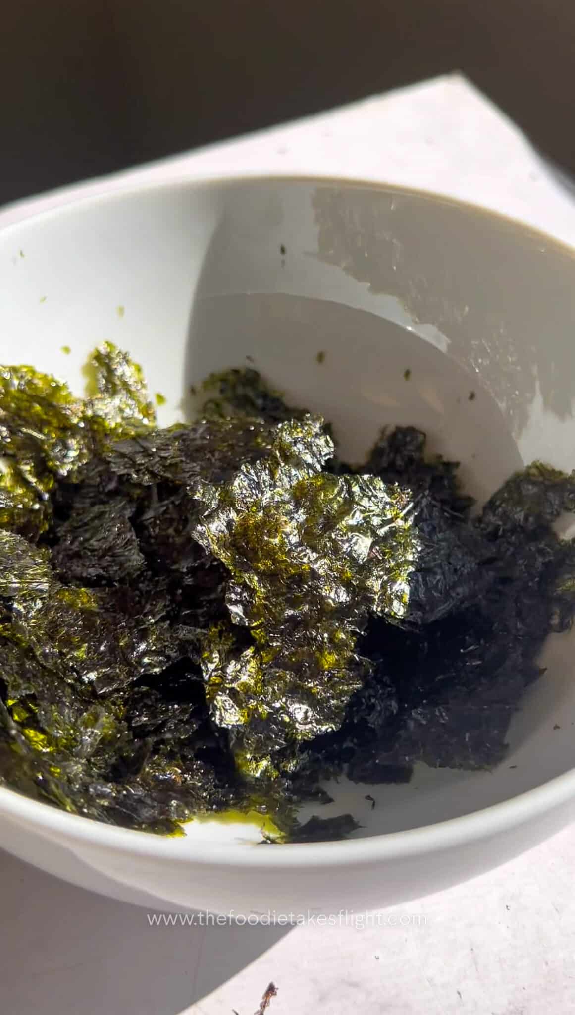 Seaweed Fried Rice - The Foodie Takes Flight