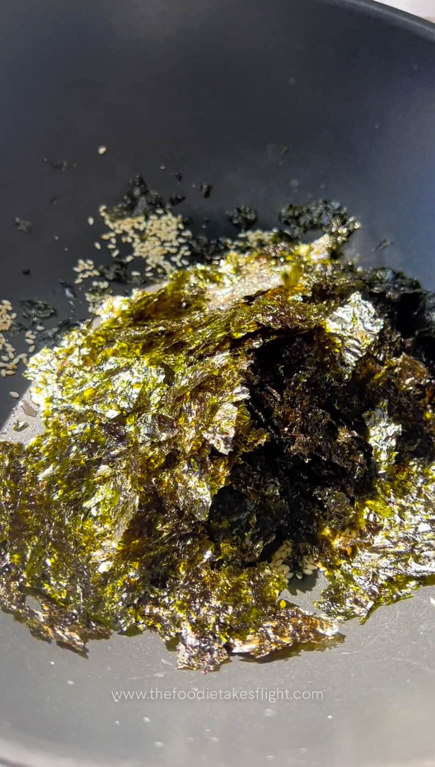 Seaweed Fried Rice - The Foodie Takes Flight