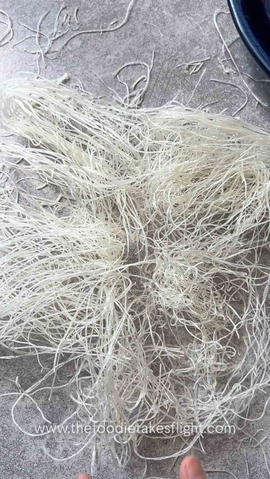 Crispy Vermicelli Noodles with Special Sauce - The Foodie Takes Flight