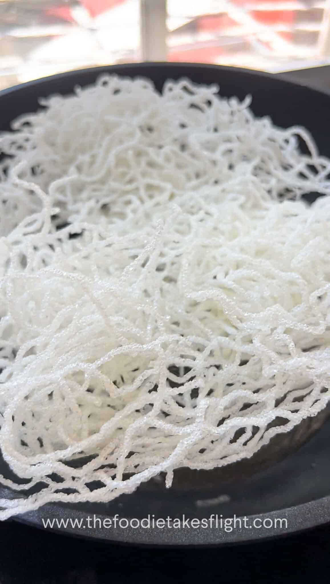 Crispy Vermicelli Noodles with Special Sauce - The Foodie Takes Flight