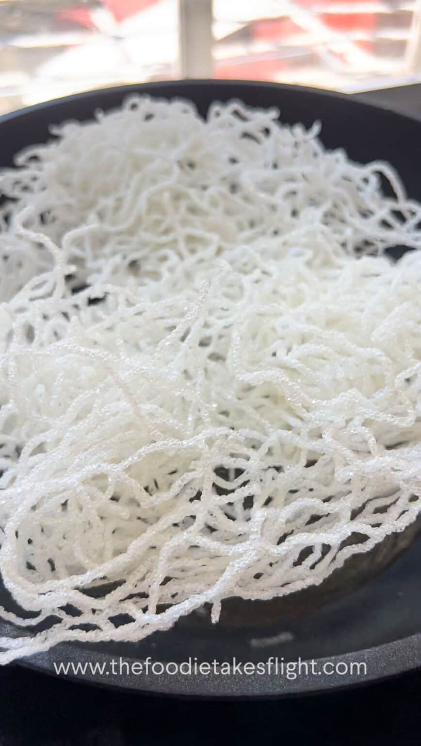 Crispy Vermicelli Noodles with Special Sauce - The Foodie Takes Flight