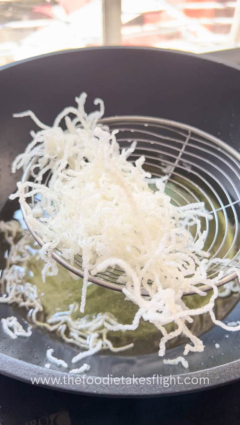 Crispy Vermicelli Noodles with Special Sauce - The Foodie Takes Flight