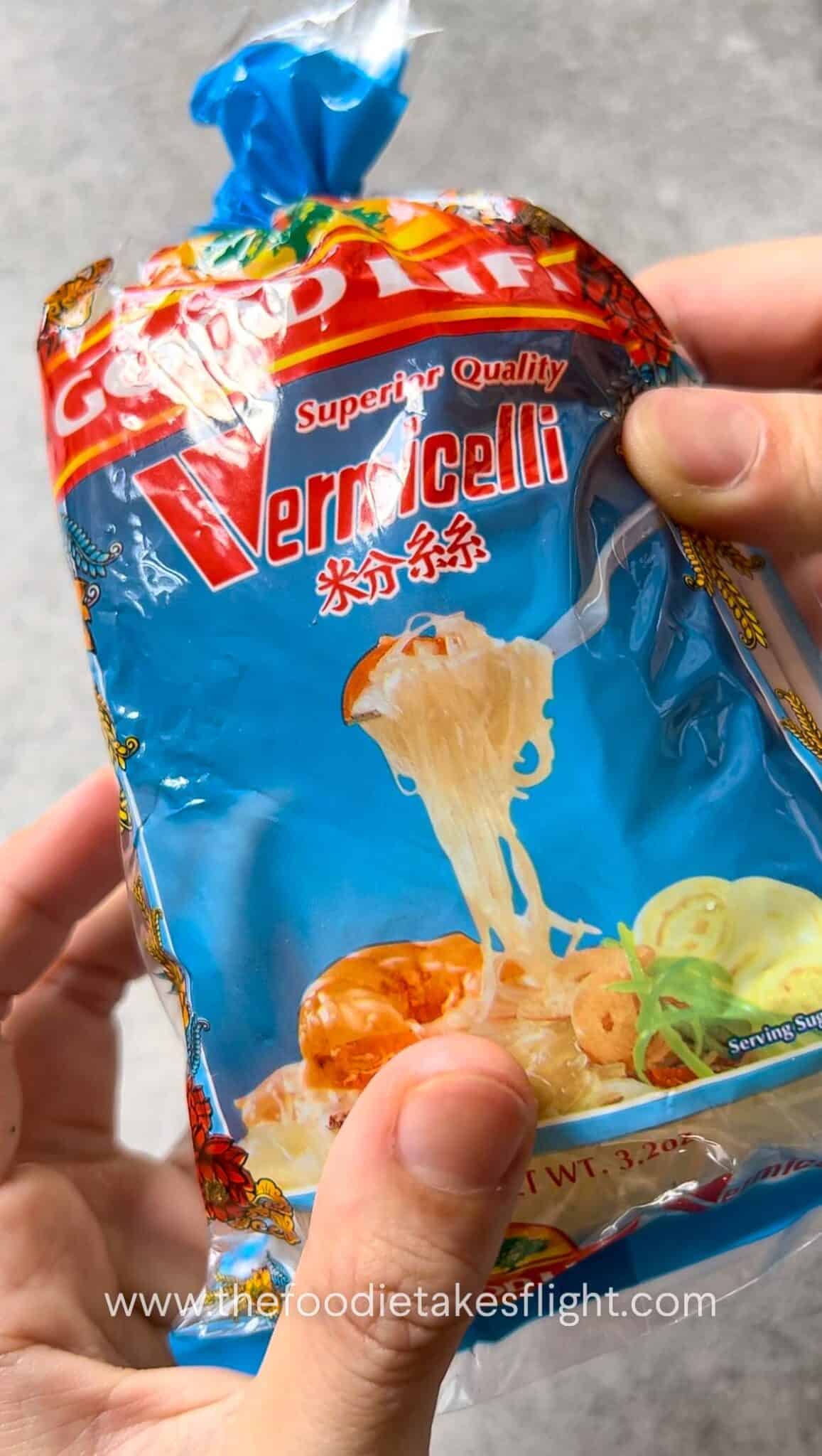 Crispy Vermicelli Noodles with Special Sauce - The Foodie Takes Flight